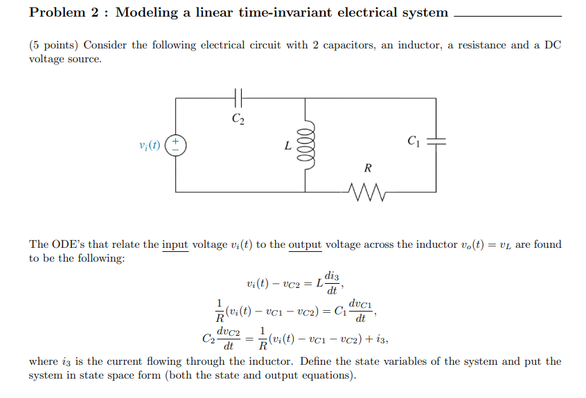 Solved Problem 2 : Modeling a linear time-invariant | Chegg.com