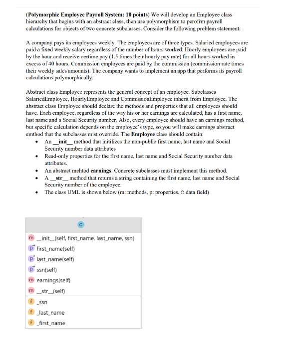 Solved (Polymorphic Employee Payroll System: 10 points) We | Chegg.com