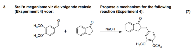Solved 3. Stel 'n meganisme vir die volgende reaksie | Chegg.com