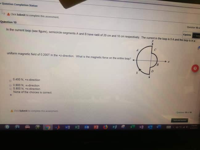 Solved In the current loop, semicircle segments A and B have | Chegg.com