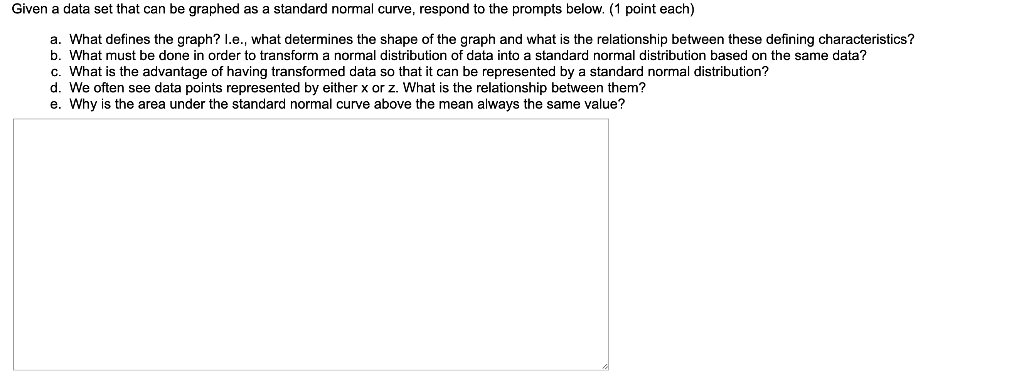 Solved Given a data set that can be graphed as a standard | Chegg.com
