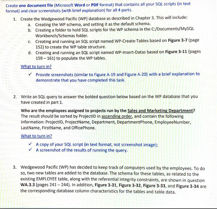 Solved Create one document file (Microsoft Word or PDF | Chegg.com
