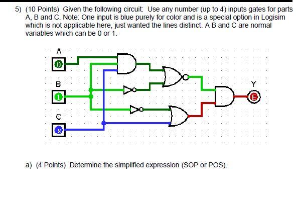Solved 5) (10 Points) Given the following circuit: Use any | Chegg.com