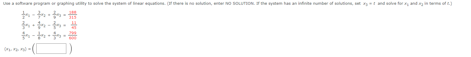 Solved = Use a software program or graphing utility to solve | Chegg.com
