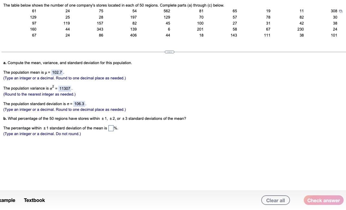 Solved a. Compute the mean, variance, and standard deviation | Chegg.com