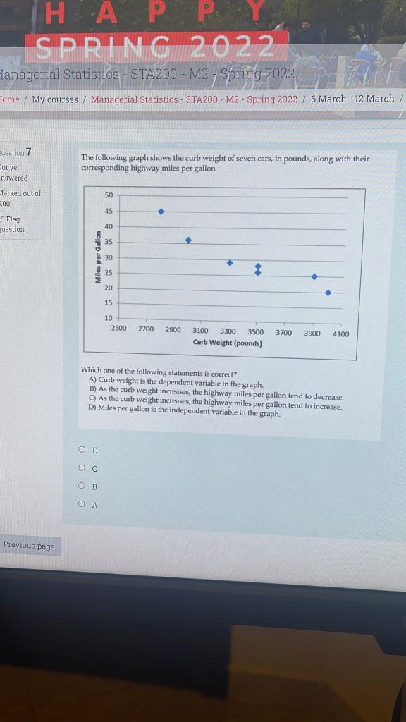 Solved 1 Statistics - STA200 - M2 - Spring 2022 ourses / | Chegg.com