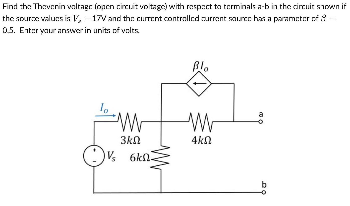 Solved Find the Thevenin voltage (open circuit voltage) with | Chegg.com