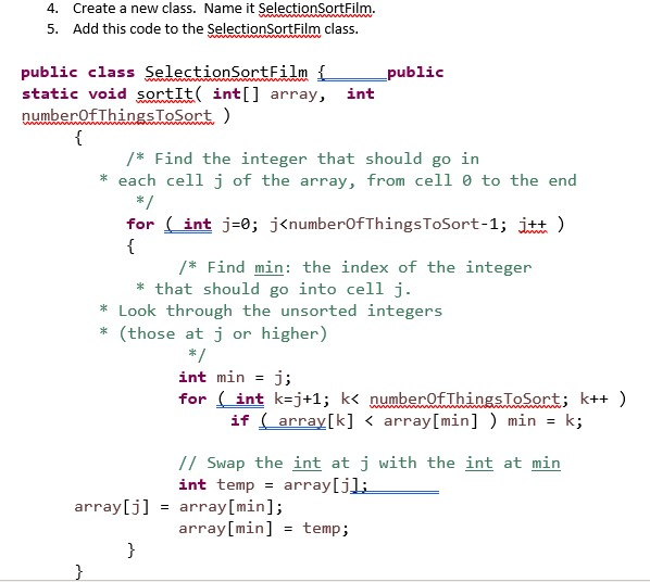 2. Create a new class. Name it Lab8. 3. Add this code | Chegg.com