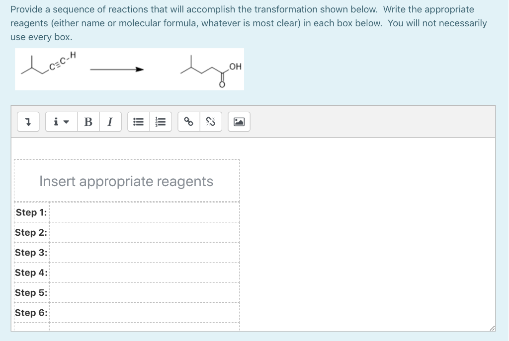 Solved Provide a sequence of reactions that will accomplish | Chegg.com