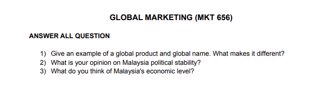 Solved ANSWER ALL QUESTION 1) Give an example of a global | Chegg.com