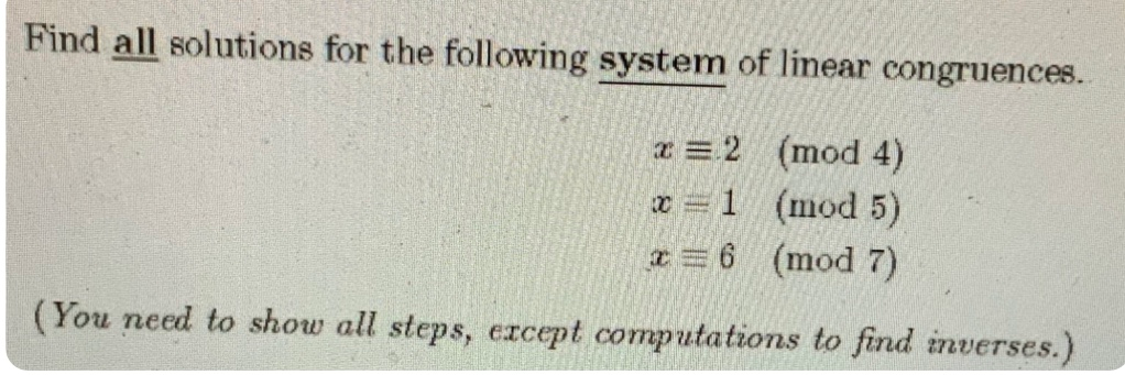 Solved Find all solutions for the following system of linear | Chegg.com