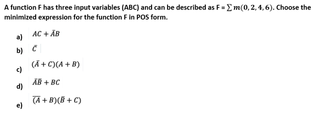 Solved A function F has three input variables (ABC) and can | Chegg.com