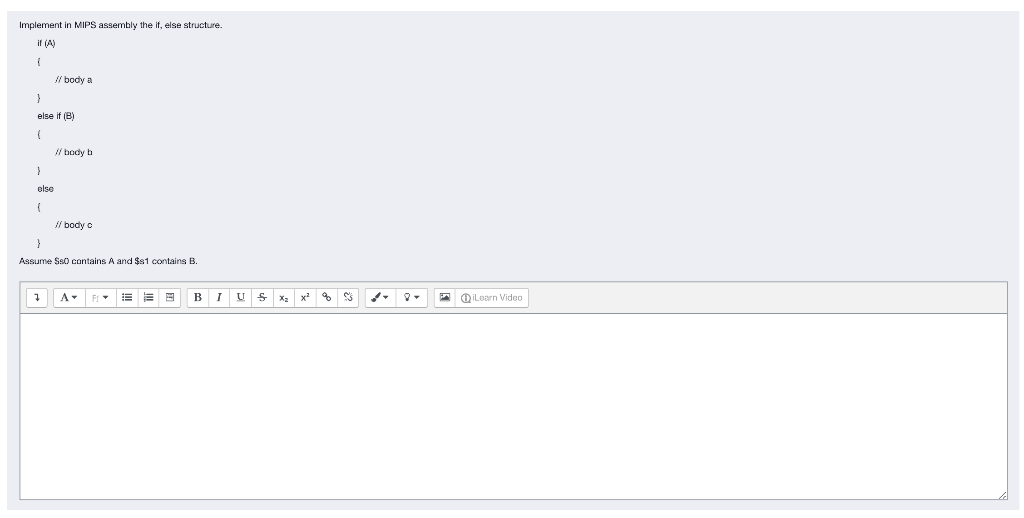 Solved Implement in MIPS assembly the it, else structure. // | Chegg.com