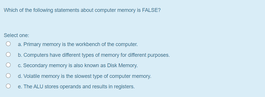 Solved Which of the following statements about computer | Chegg.com