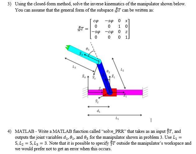 Using the closed-form method, solve the inverse | Chegg.com