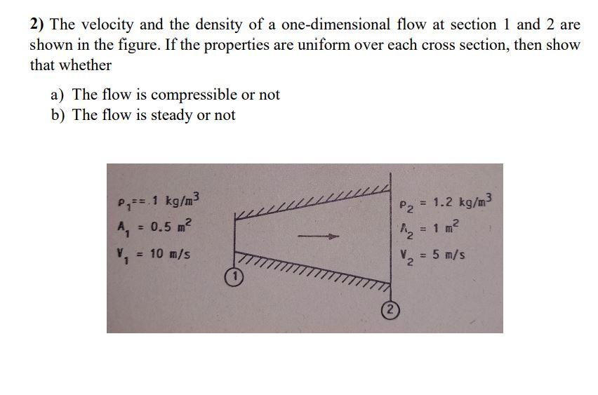 Solved 2) The velocity and the density of a one-dimensional | Chegg.com