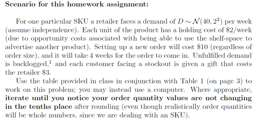 1. Assuming a continuous review system, find the | Chegg.com