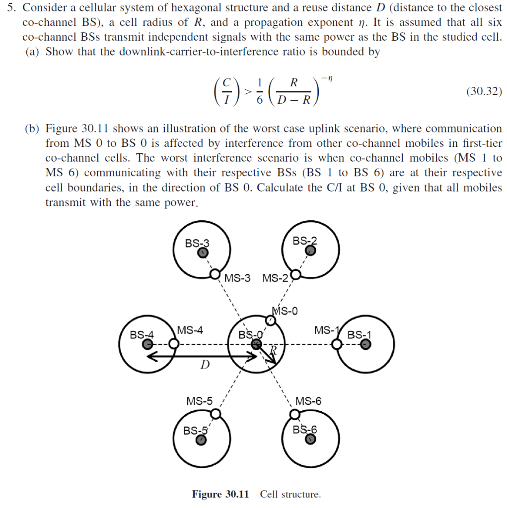 5. Consider a cellular system of hexagonal structure | Chegg.com