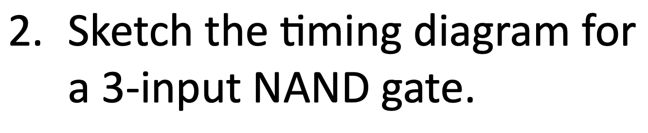 Solved 2. Sketch the timing diagram for a 3-input NAND gate. | Chegg.com