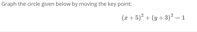 Solved Graph the circle given below by moving the key point: | Chegg.com