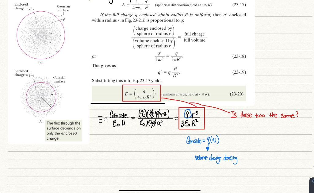 Solved Enclosed charge is Gaussian surface - (spherical | Chegg.com