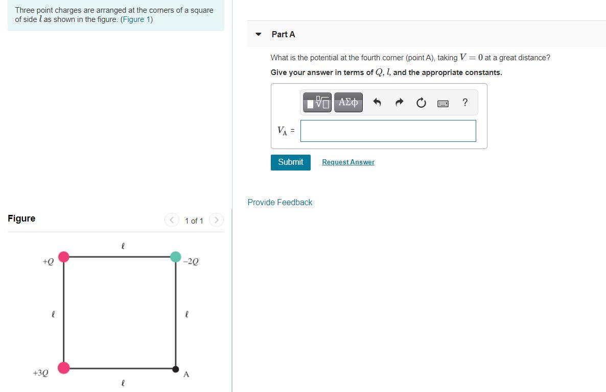 Solved Three Point Charges Are Arranged At The Corners Of A