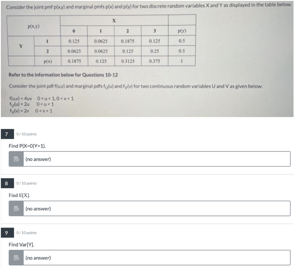 Solved Consider The Joint Pmf Plxy And Marginal Pmfs Pix 5676
