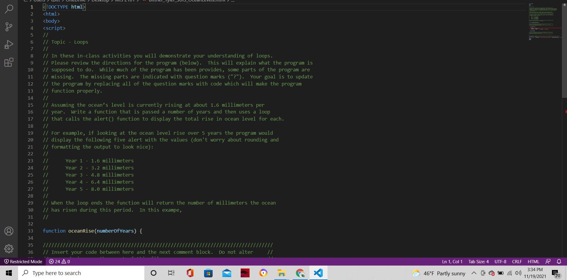 Solved Q % Co 6 8 11 1 !DOCTYPE html> 2 3 4 62 | Chegg.com