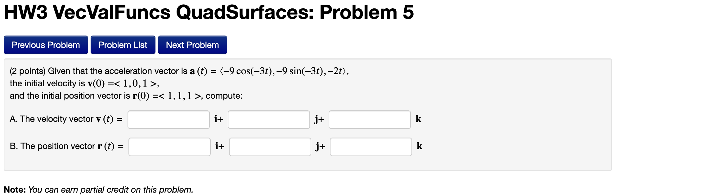 Solved HW3 VecValFuncs QuadSurfaces: Problem 5 (2 points) | Chegg.com
