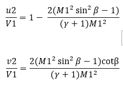 Solved Using the theta-beta-mach equation, u2/V1 andv2/V1 | Chegg.com