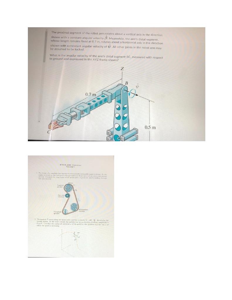 Solved The proximal segment of the robot arm rotates about a | Chegg.com
