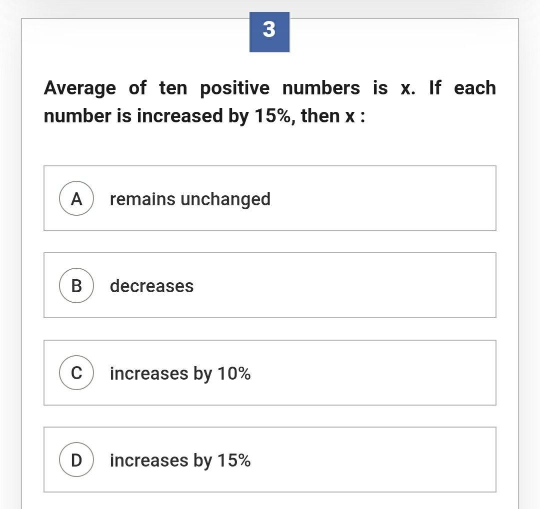 Solved 3 Average of ten positive numbers is x. If each | Chegg.com