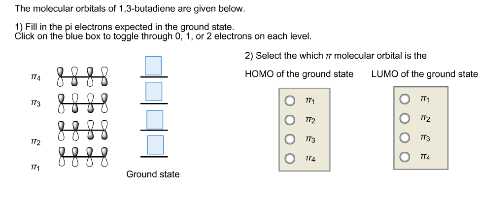 Solved The molecular orbitals of 1,3-butadiene are given | Chegg.com
