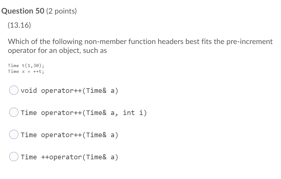 Solved Question 50 (2 points) (13.16) Which of the following | Chegg.com
