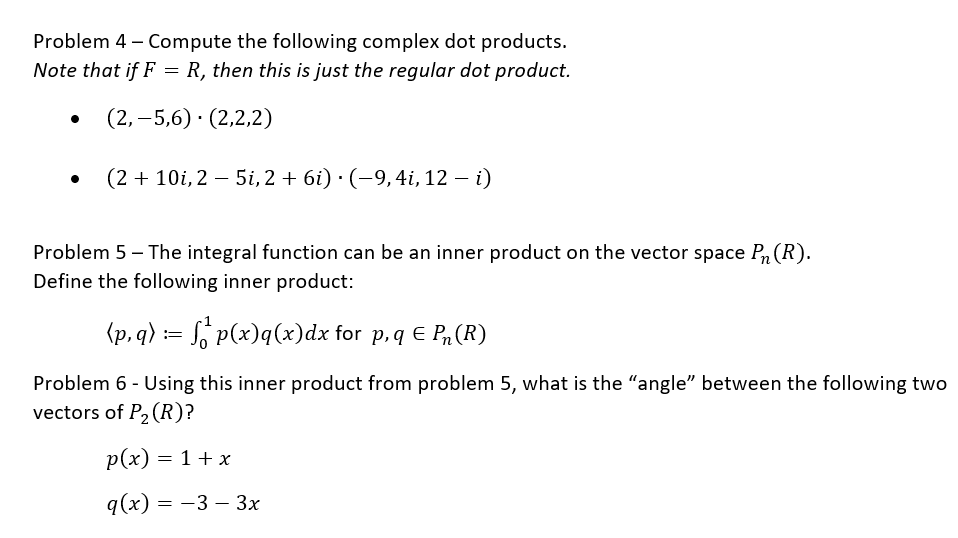 Solved Problem 4 - Compute the following complex dot | Chegg.com