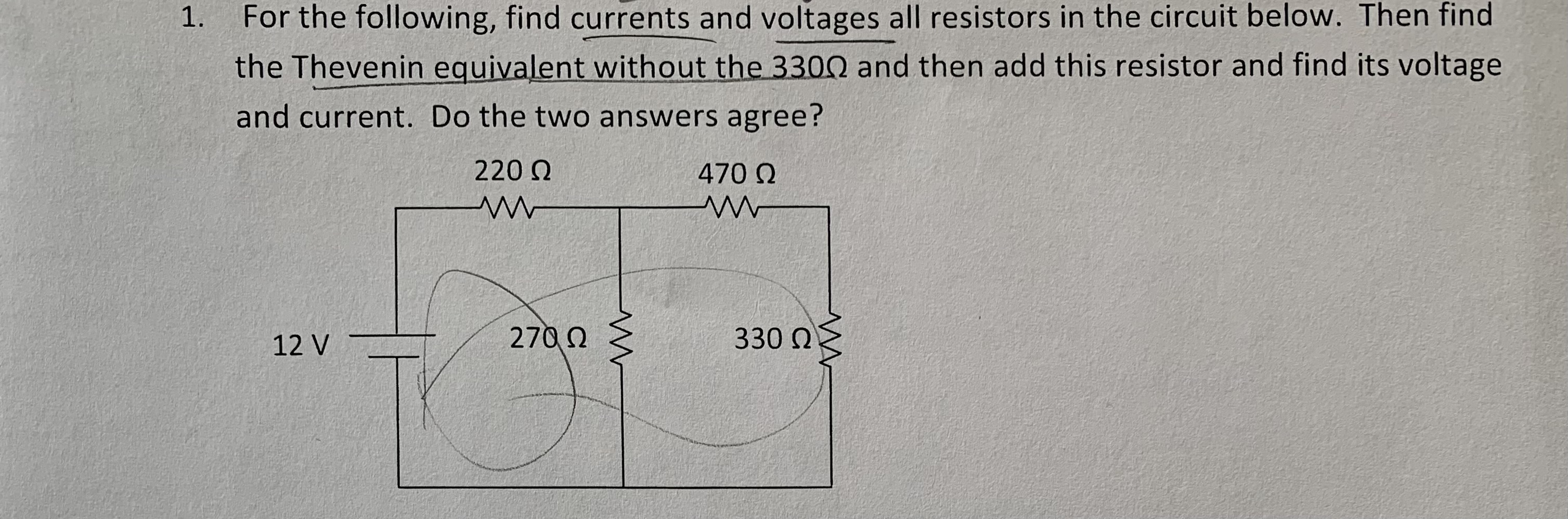 Solved For the following, find currents and voltages all | Chegg.com