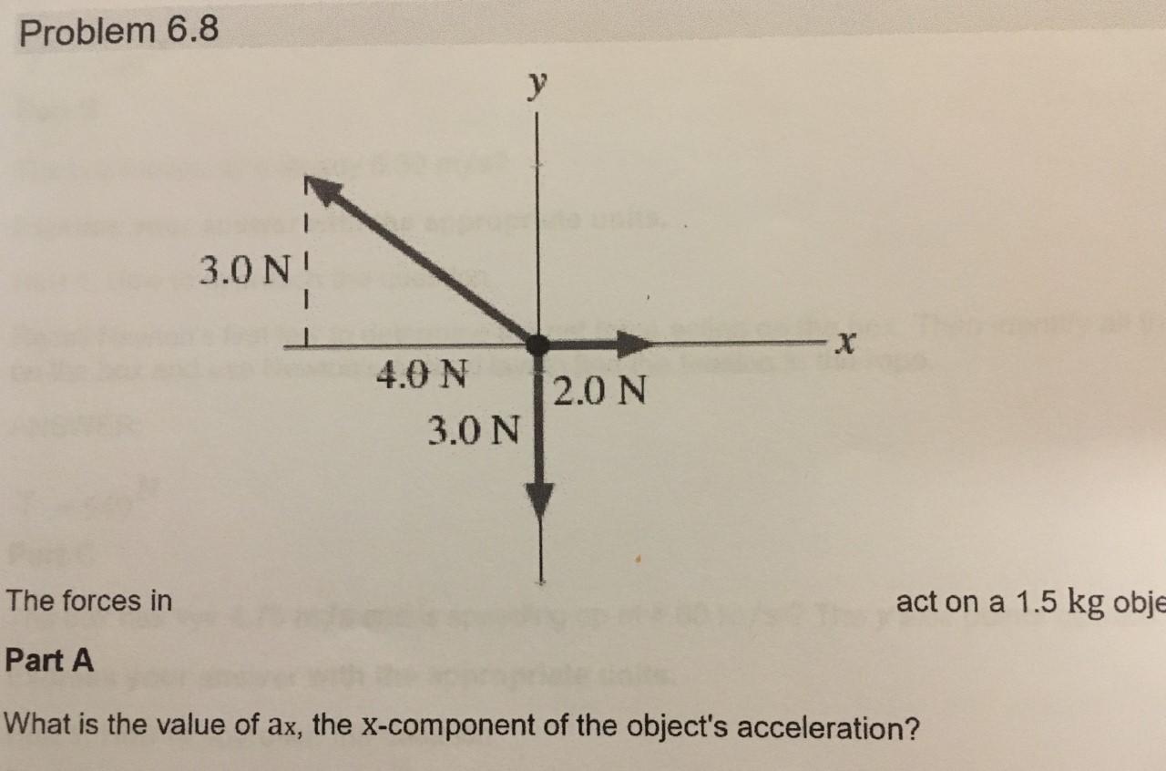 Solved PART A: WHAT IS THE VALUE OF ax, the x-component of | Chegg.com