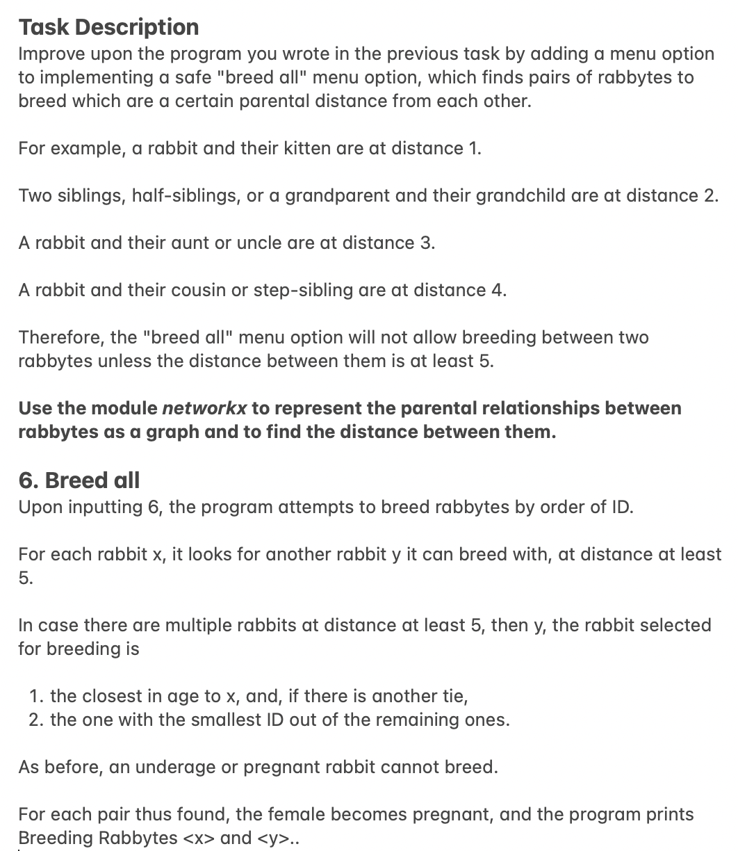 Solved from tabulate import tabulate class Rabbyte: def | Chegg.com