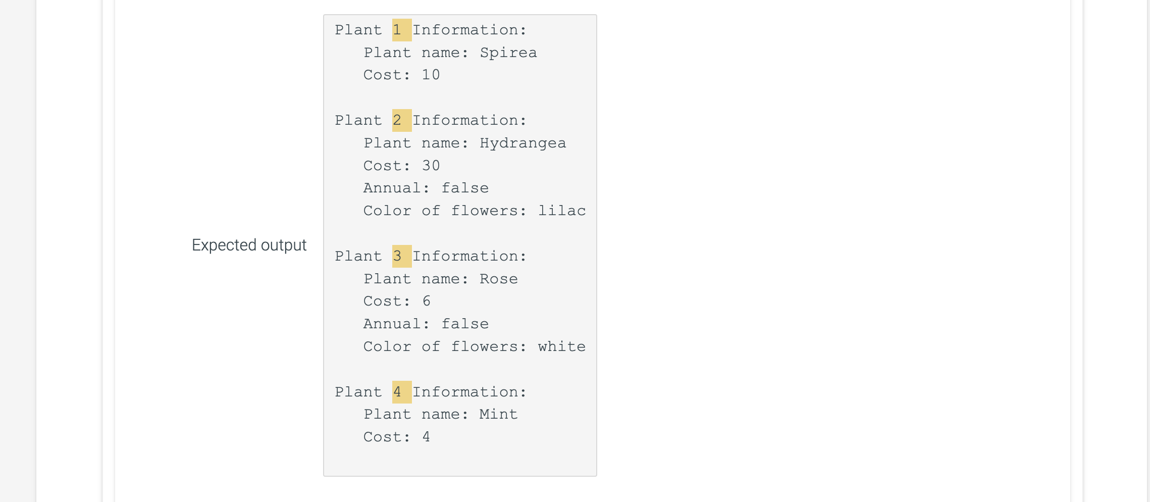 Solved 13.9 LAB: Plant information Given a base Plant class | Chegg.com Solved 13.9 LAB: Plant information Given a base Plant class | Chegg.com