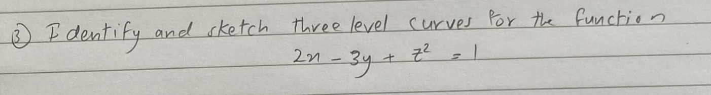 Solved (3) Fdentify and sketch three level curves for the | Chegg.com