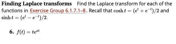 Solved Finding Laplace transforms Find the Laplace transform | Chegg.com