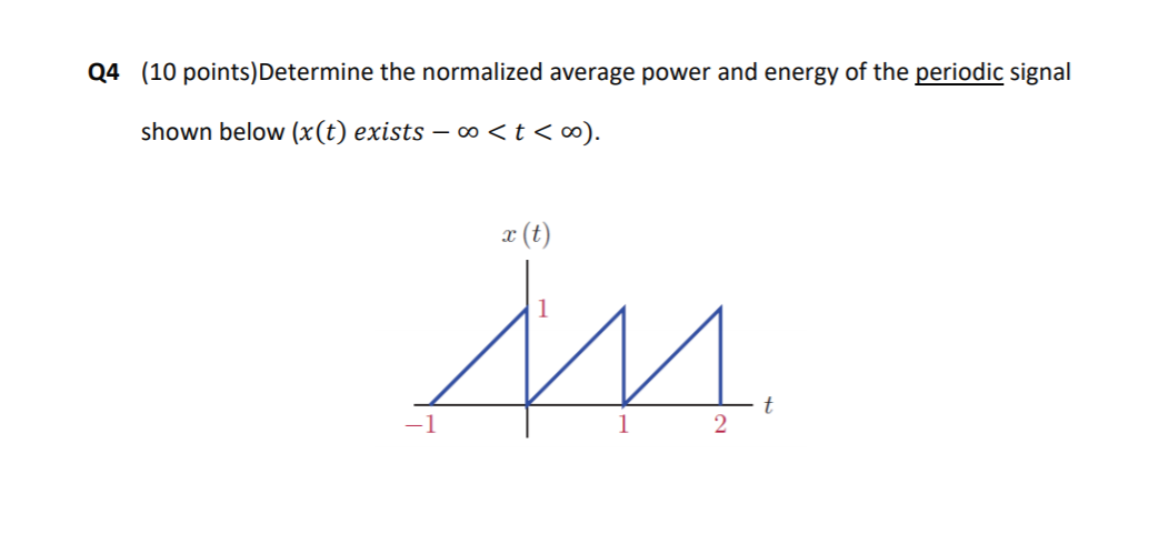 Solved Q4 10 Points Determine The Normalized Average Power