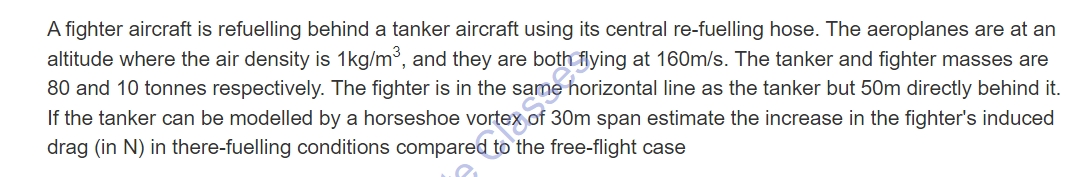 Solved A fighter aircraft is refueling behind a tanker | Chegg.com