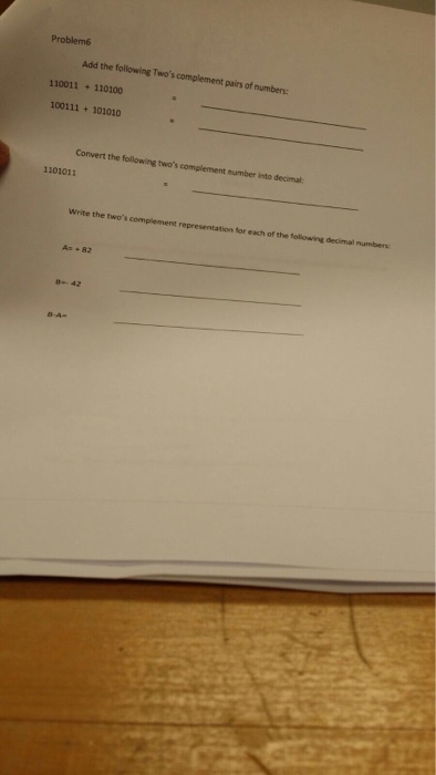 Solved Problem Add the following Two's complement pairs of | Chegg.com