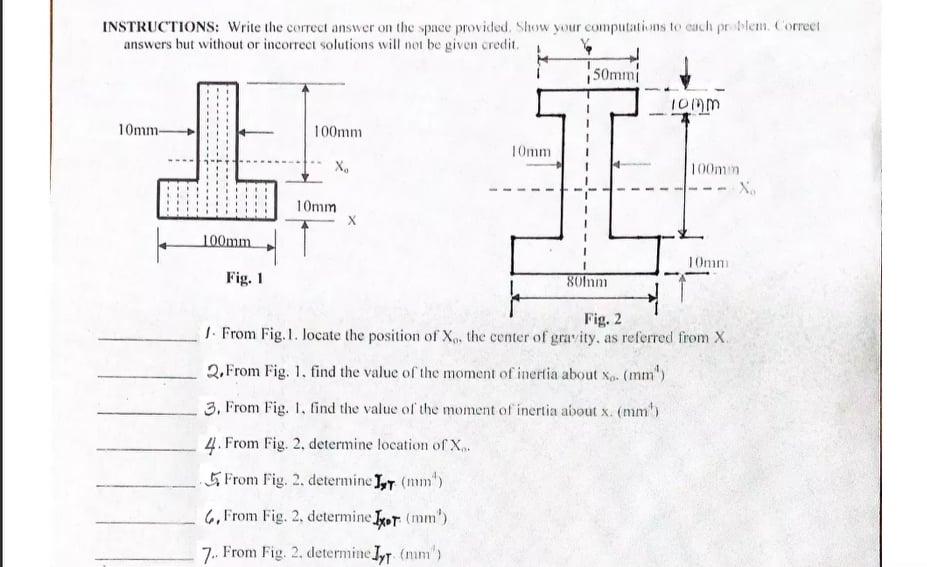 Solved INSTRUCTIONS: Write the correct answer on the space | Chegg.com