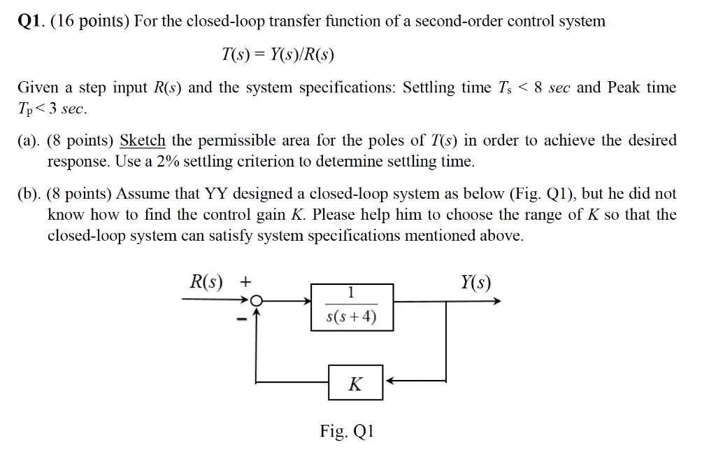 Solved T(s)=Y(s)/R(s) Given a step input R(s) and the system | Chegg.com