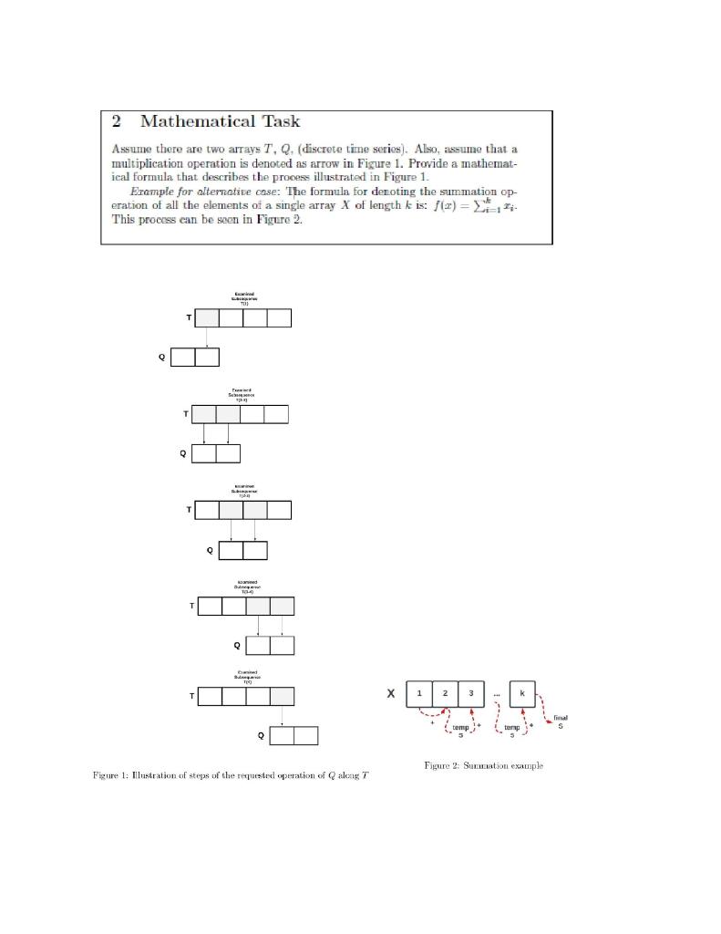 2 Mathematical Task Assume there are two arrays T, Q. | Chegg.com