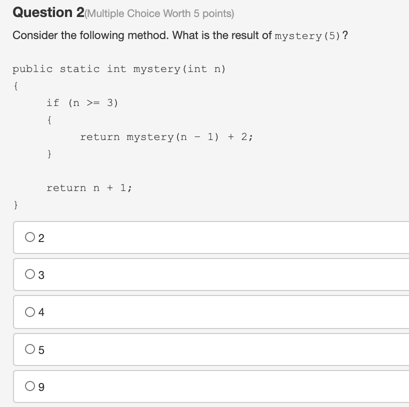 Solved Question 1(Multiple Choice Worth 5 points) Consider | Chegg.com