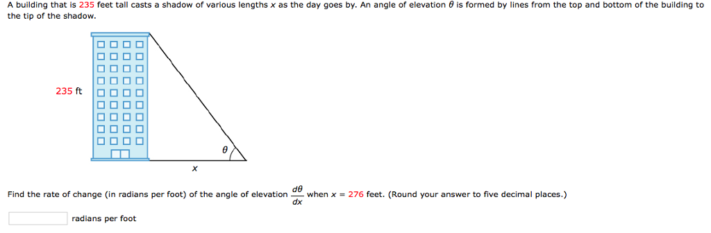 Solved A building that is 235 feet tall casts a shadow of | Chegg.com