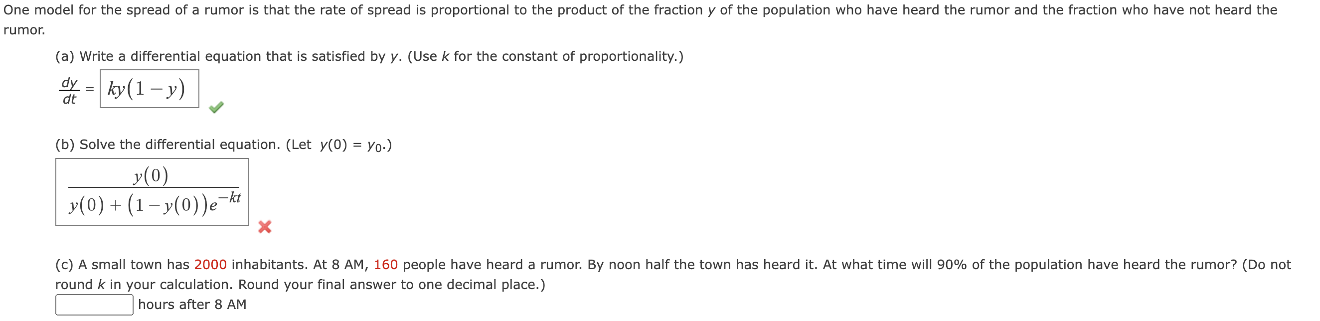 Solved mor. (a) Write a differential equation that is | Chegg.com
